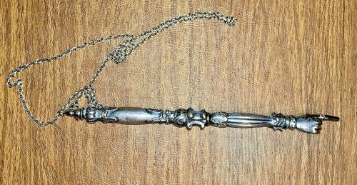 Torah Pointer Yad Museum Quality Heavy Antique Sterling Silver Ruby ...