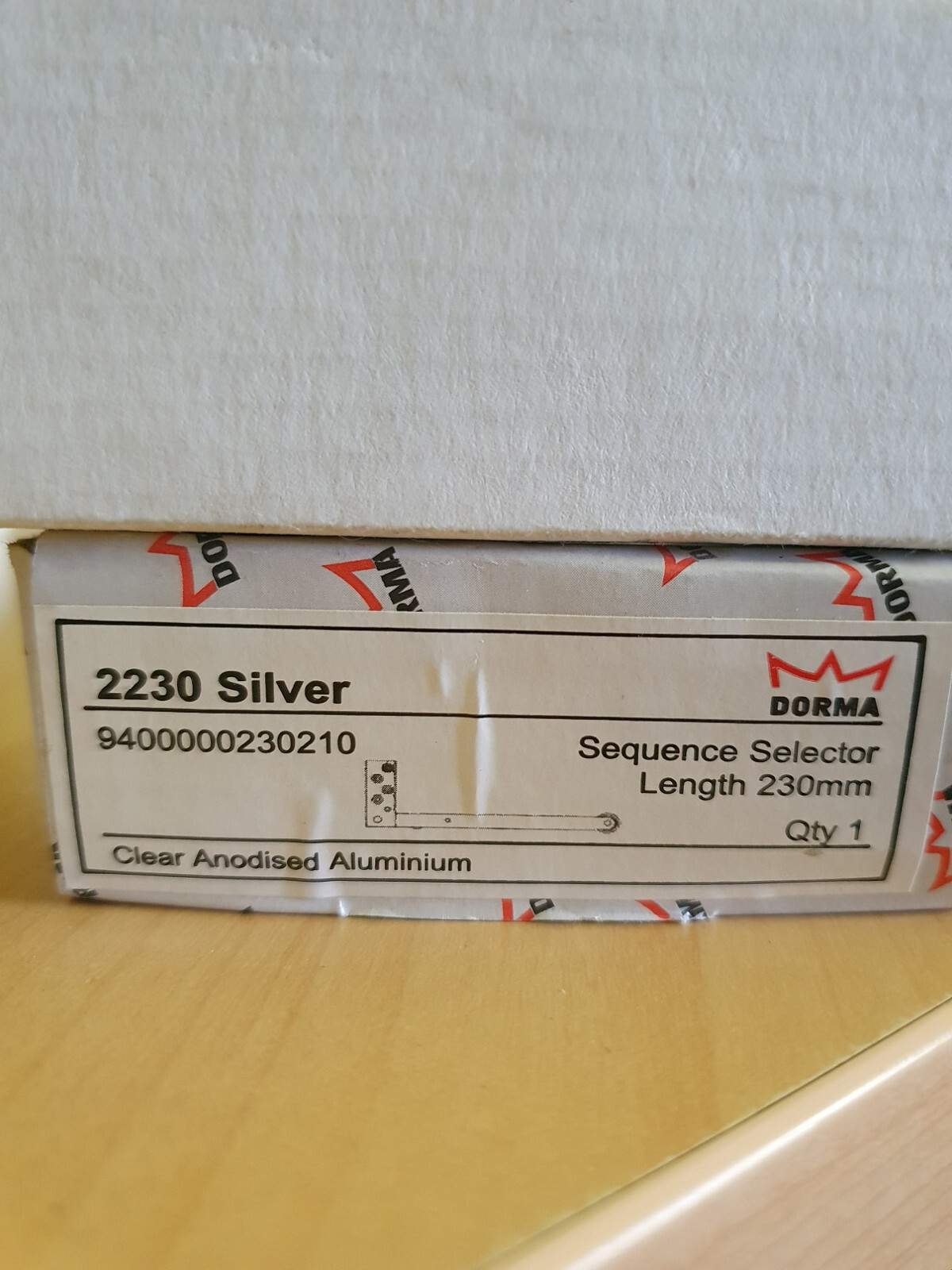 Dorma Aluminum Sequence Selector 180mm Fire Rated Clear Anodised - NEW ...