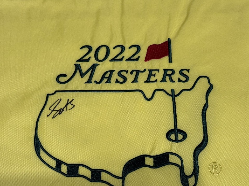 2024 Masters Champion Scottie Scheffler Autographed 2022 Masters Flag ...