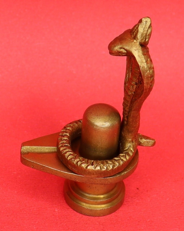 Brass Shivling with Snake Lord Shiva Ling Lingam Showpiece Figure ...