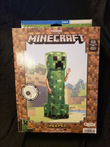 Minecraft Child Creeper Inflatable Halloween Costume- One Size Fits ...