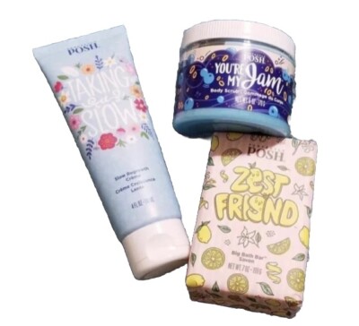 Perfectly Posh Body Scrub You're My JAM, Zest Friend Chunk, Taking It ...