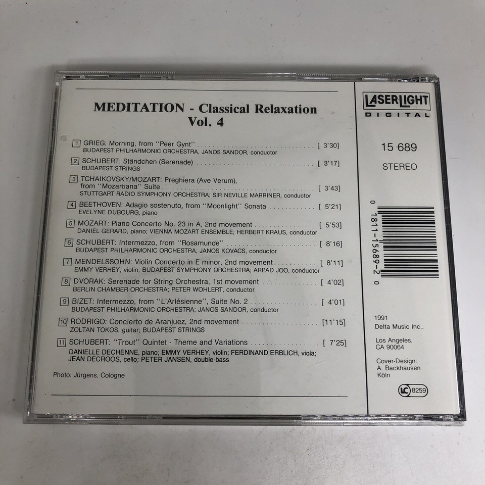 Meditation: Classical Relaxation, Vol. 4 (CD, Mar-1991, Laserlight) | eBay