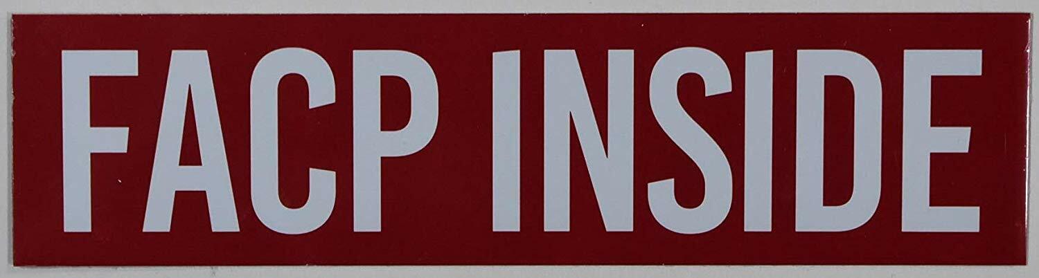 Facp Inside Sign(RED,Double Sided Tape, Aluminium 2X8 INCH Rust Free ...