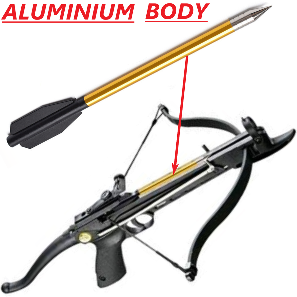 12 24 36 48 ALUMINUM BOLTS 6.3in METAL ARROWS 50 80 lb PISTOL CROSSBOW ...