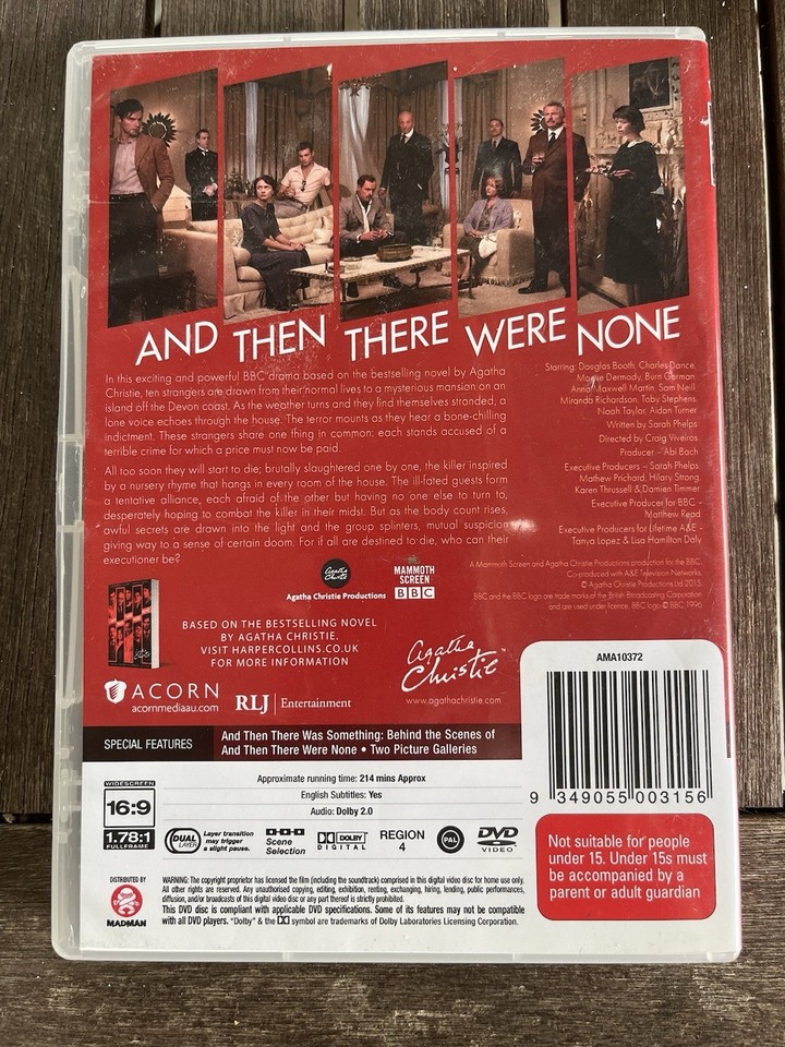 And Then there Were None (DVD,2015) Sam Neill Charles Dance Thriller ...