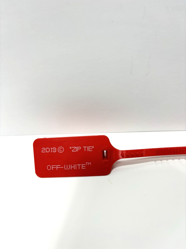 Off-White Red Zip Tie Tag 2013 Original Pre-Owned Streetwear Accessory ...