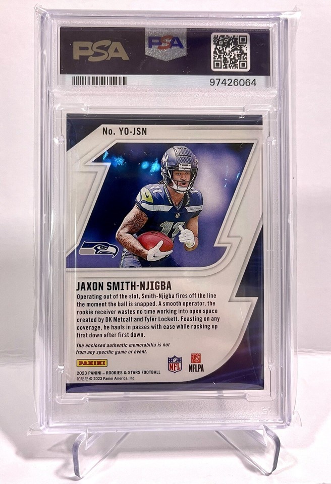 2023 Rookies & Stars - #YO-JSN Jaxon Smith Njigba - Year One Patch - /399 PSA 7 | eBay