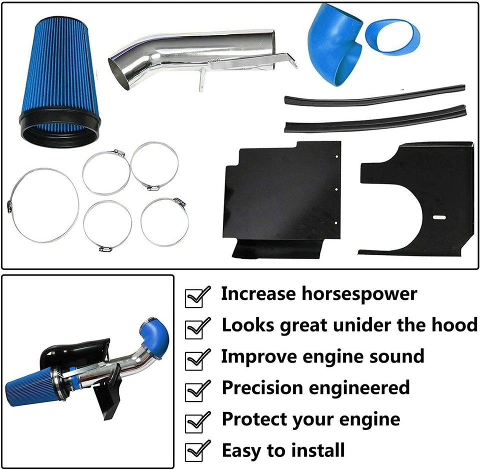 4" Cold Air Intake System Heat Shield & Filter for 1999-07 Chevy GMC ...