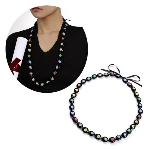 Beautiful Beaded Graduation Necklace with Flower Embellishment Gift for ...