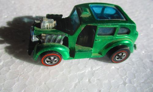🟡 HOT WHEELS REDLINE 'Cockney Cab' 1970 Spectraflame Green DECENT SHAPE ...