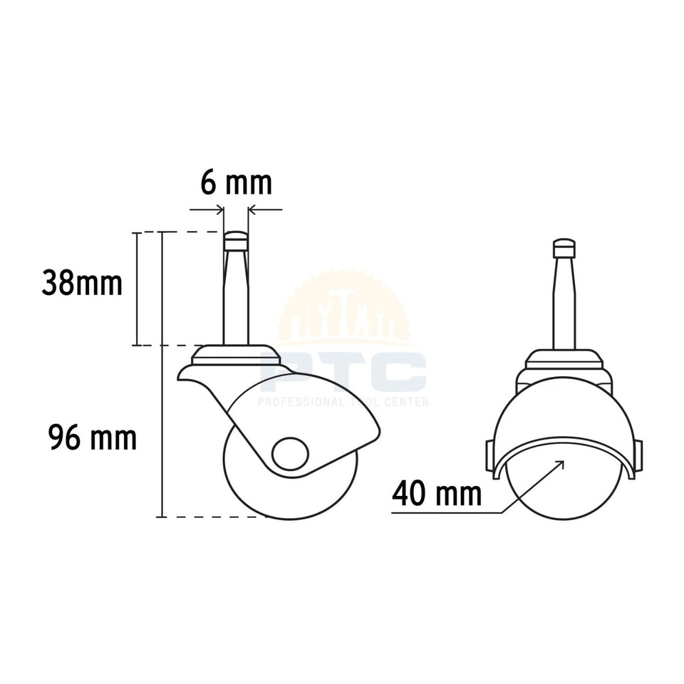 Fiero RO-40EM Spherical caster, 40 mm with pin socket | eBay