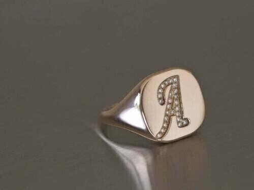 1 Ct Round Simulated Diamond 14K Yellow Gold Plated Custom Initial Band ...