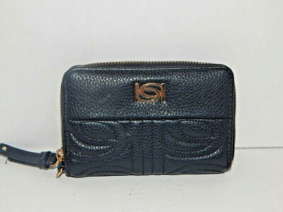 Black Pleather Zip Around Wallet Card Holder - by BEBE | eBay