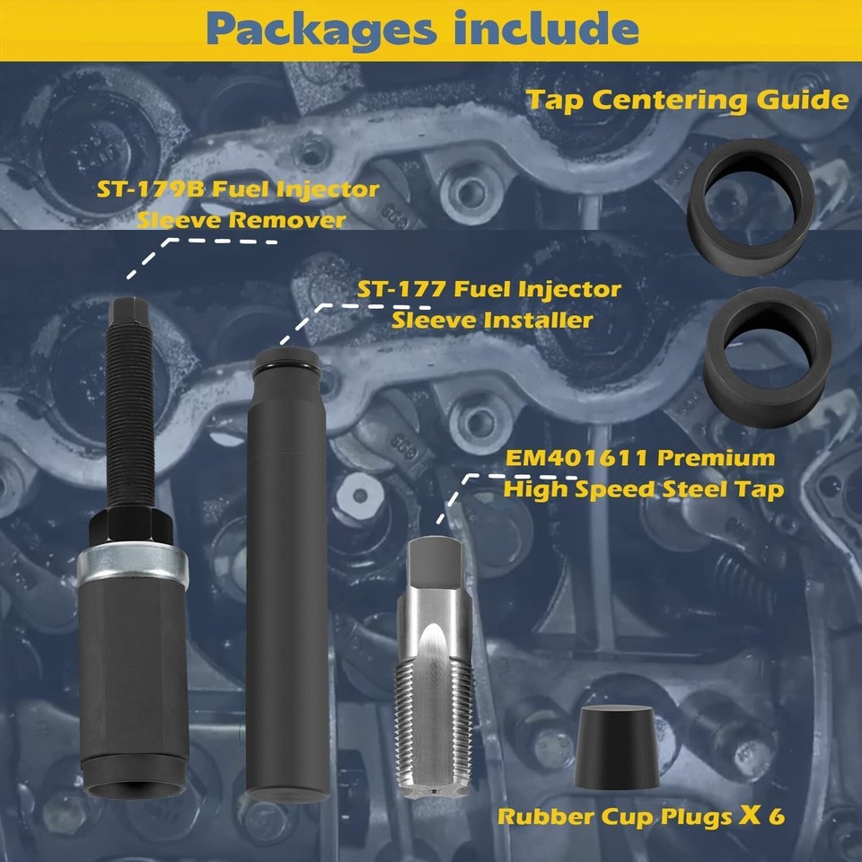 for CAT 3126 Fuel Injector Sleeve Tool Set: Remover, Installer, and ...