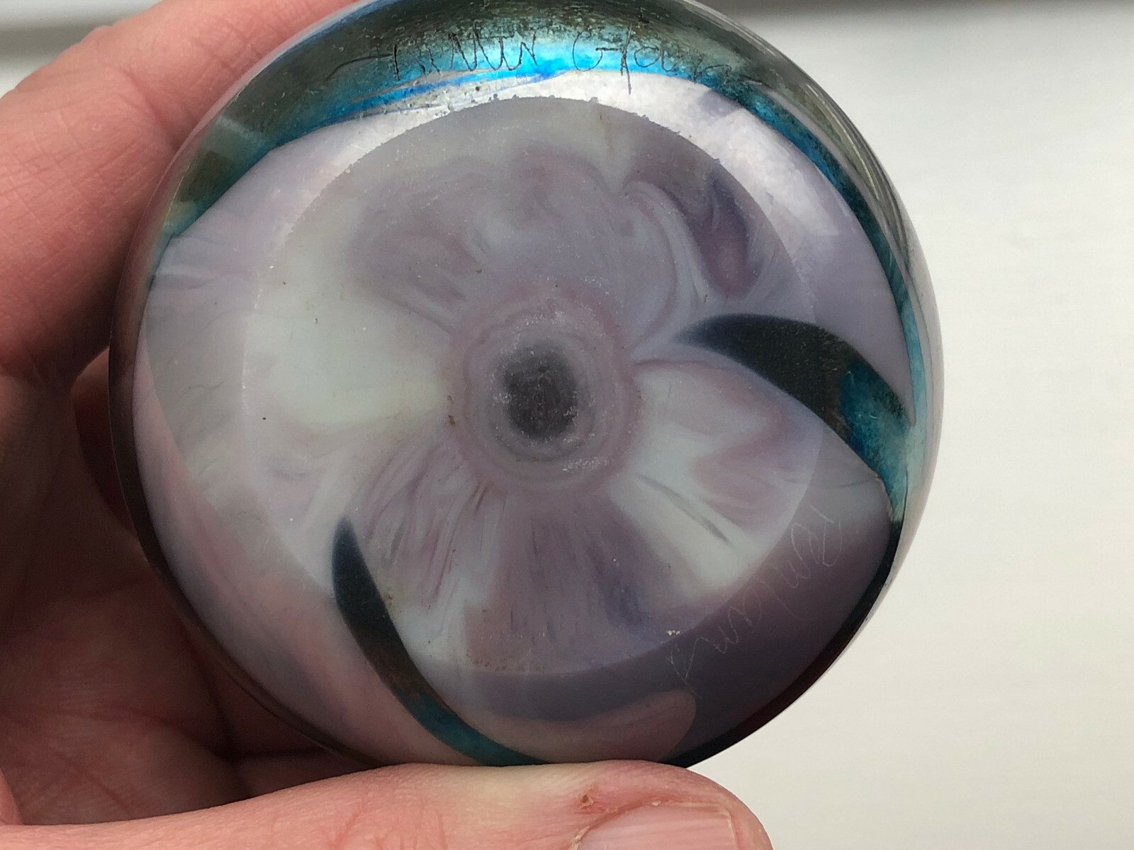 Vintage Signed Richard Ritter Glass Iridescent Paperweight | eBay