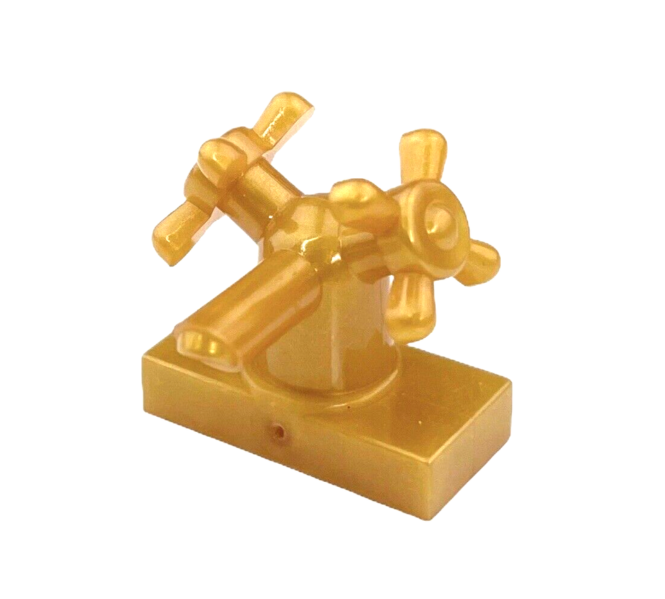 NEW LEGO Pearl Gold Faucet Fixture Minifig Accessory Tap 1 x 2 w ...