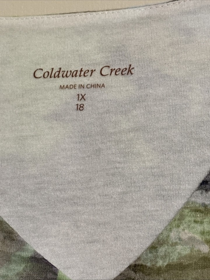 Cold Water Creek Womens Blue & Green Top ~ 18 (1X) | eBay