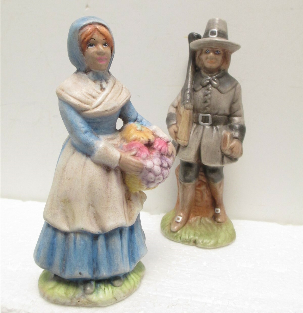 Vintage Thanksgiving Mr and Mrs Pilgrim 5.75" Tall Figurines ...
