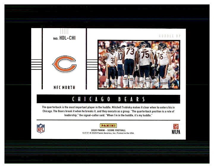 2020 Panini Score Football #HDL-CHI Huddle Up Insert Chicago Bears | eBay