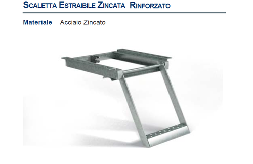SCALETTA SALITA RETRATTILE ACCIAIO ZINCATO PER AUTOCARRO FURGONE ...