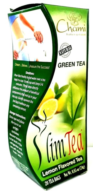 Chami 2 Boxes Extra Fast Slim Lemon Flavored Green Tea 40 Bags Total ...