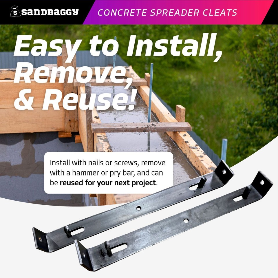Sandbaggy Concrete Spreader Cleats (Multiple Sizes) - Concrete Form ...