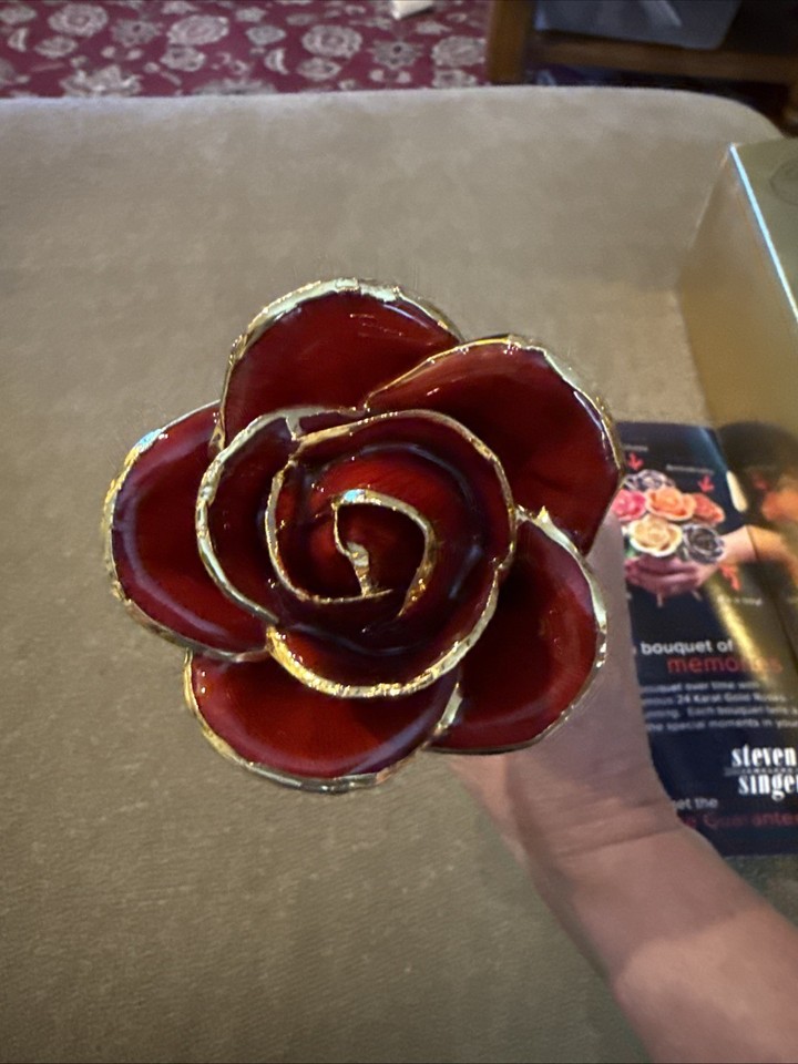 Steven Singer Real Rose Preserved and Dipped in 24 Karat Gold | eBay UK