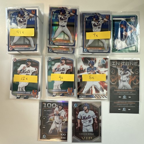 (76x Mega Lot) 2024-25 Carson Benge Bowman Draft (MLB TOP 100 Prospect ...