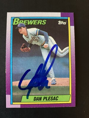 Dan Plesac Signed 1990 Topps #490 Card Milwaukee Brewers Autograph COA ...