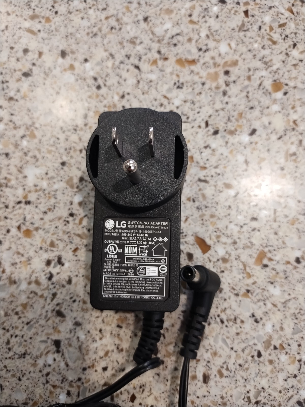 Genuine LG Monitor Switching AC Power Adapter Ads-25fsf-19 Eay62768628 ...