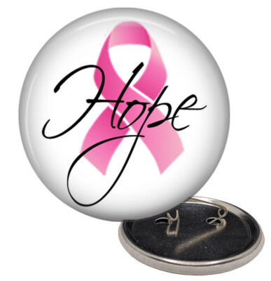 Set of 10 Pink Ribbon Breast Cancer Hope Support Pins 1.25" Pinback ...