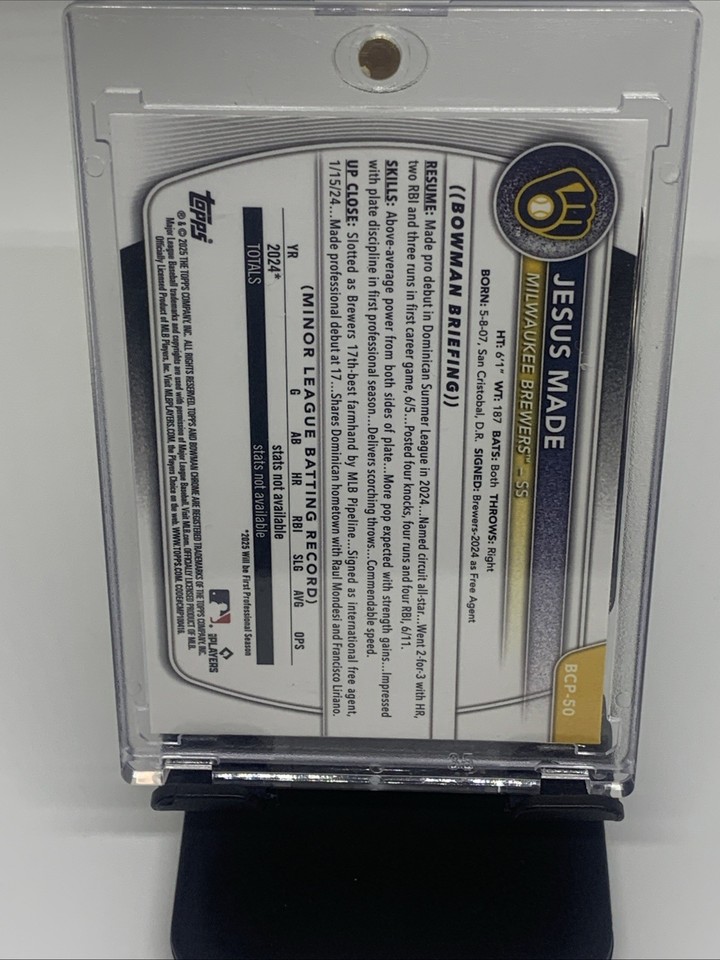 2025 Bowman Chrome JESUS MADE 1st Reptilian Refractor #BCP-50 Milwaukee ...