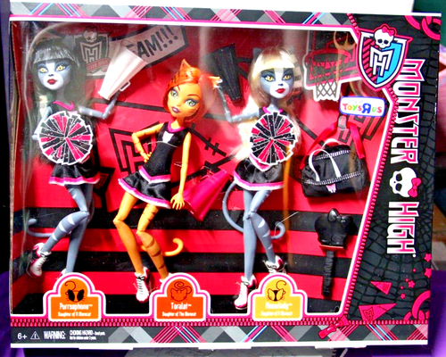 MONSTER HIGH FEARLEADING DOLL SET TORALEI WERECAT SISTERS PURRSEPHONE ...