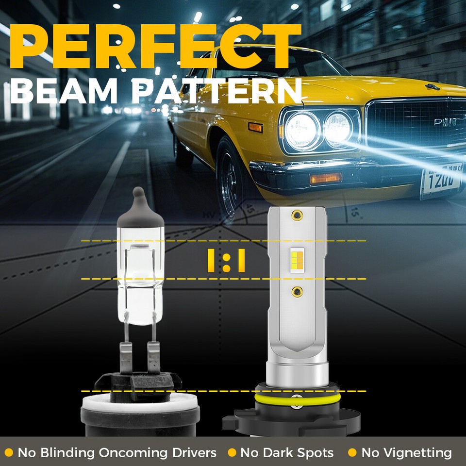 2X 9006 HB4 LED Fog Lights Switchback Dual Color White Yellow 50W ...