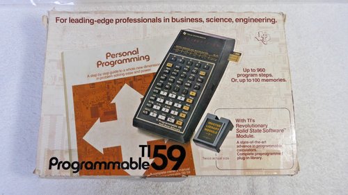 Texas Instruments TI-59 Programmable Calculator with Case & Cards + Box ...