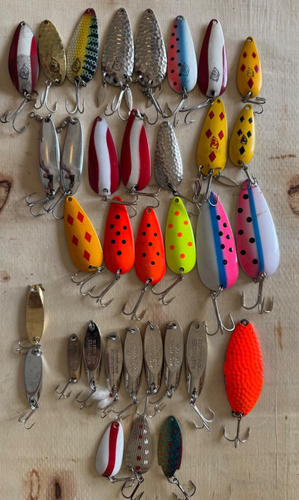 Lot of 34 Lures 10 Vintage Daredevil + Kastmaster Fishing Spoon ...