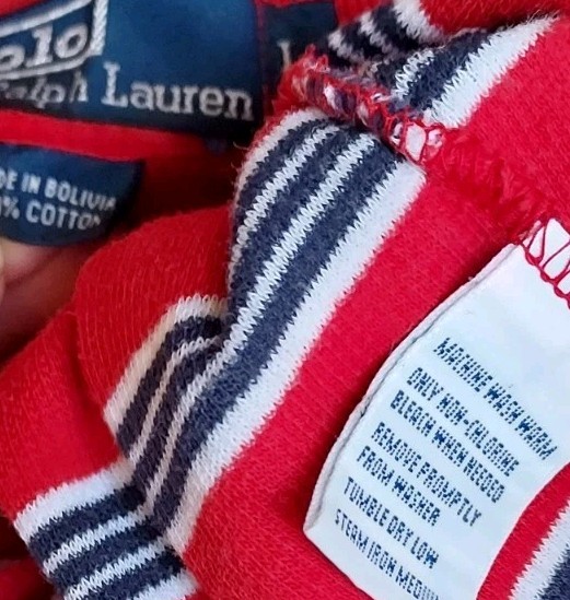 Polo Ralph Lauren Striped Polo Shirt Size L Red Navy White Yellow Pony ...