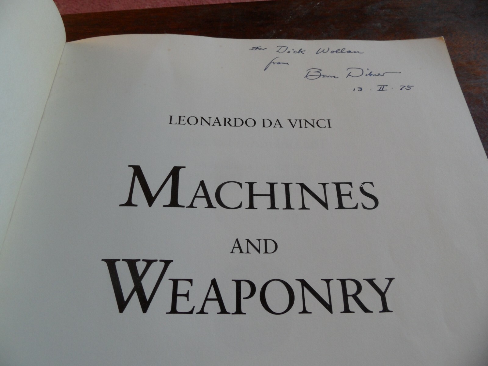 MACHINES and WEAPONRY, BERN DIBNER **SIGNED** LEONARDO DA VINCI | eBay
