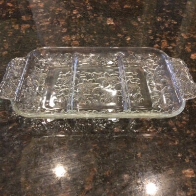 Princess House Fantasia Three Part Section Relish Tray in Original Box ...