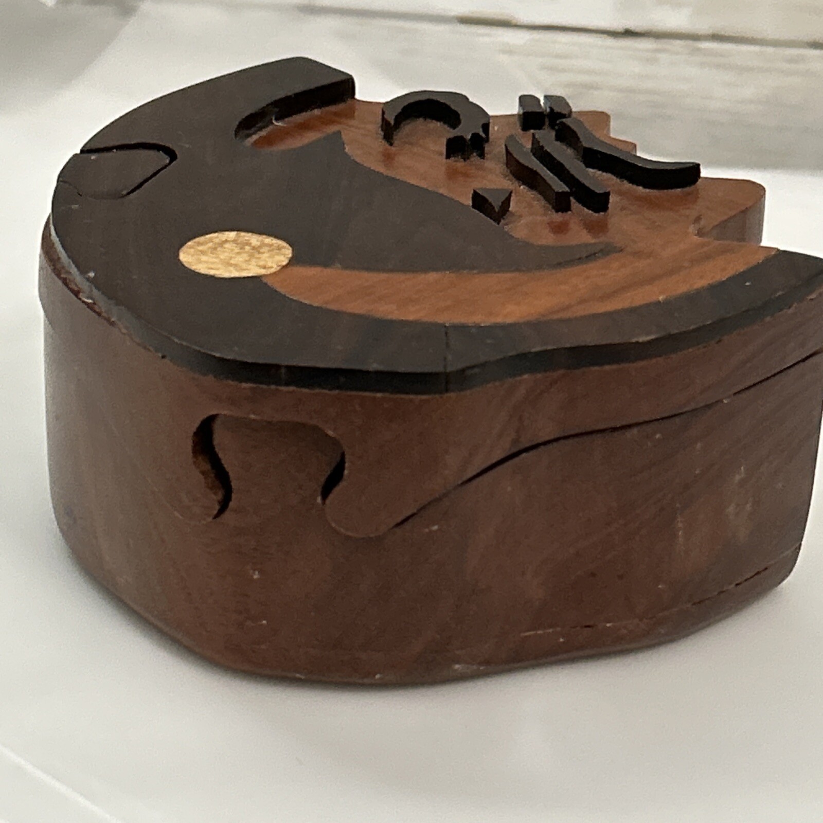 Vintage FSU Seminole Head Indian Hand Carved Secret Wooden Puzzle Box ...