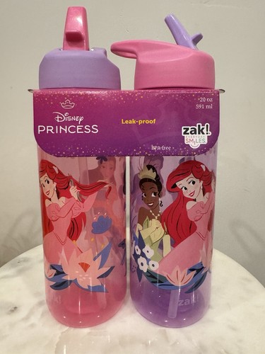 Disney Princess ZAK! 2-Pack 20oz Leak-Proof Water Bottles BPA-Free ...