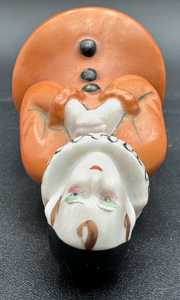 Antique Goebel Pierrot Clown Orange Perfume Bottle with Head And Cork ...