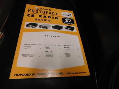 Sams Photofact CB Radio Series Servicing Data Repair Magazine CB-37 | eBay
