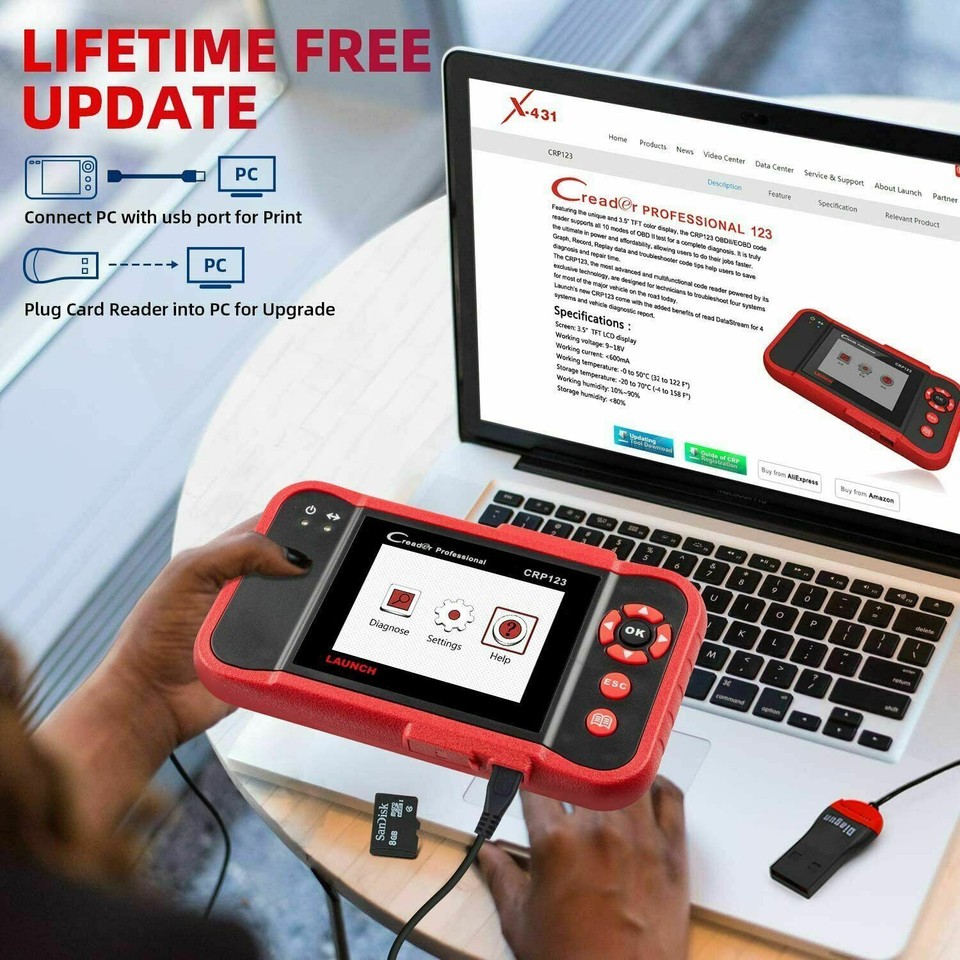 Check Engine OBD2 Scanner Transmission ABS SRS Code Reader Diagnostic ...