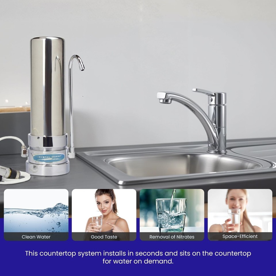 Crystal Quest Nitrate Removal | Smart Single Cartridge Countertop Water ...