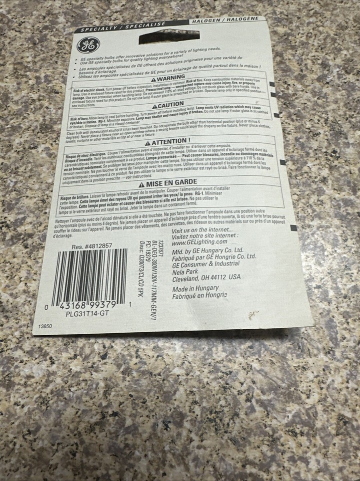 Halogen T2.5 Bulbs by GE 300W 5950 Lumens R7S Base. B | eBay