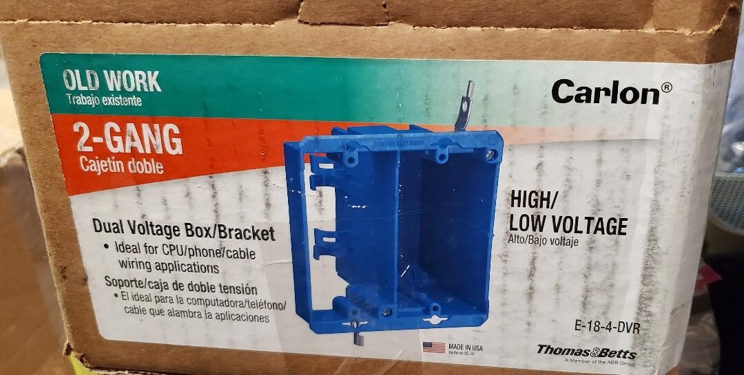 Low Voltage Old Work Box Carlon 1 Gang 17 Cu. In. Electrical PVC