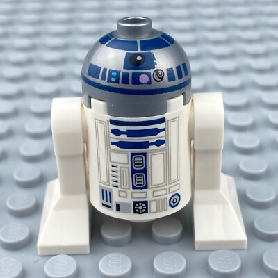LEGO Star Wars R2-D2 Minifigure sw0527 Astromech Droid Flat Silver Head ...