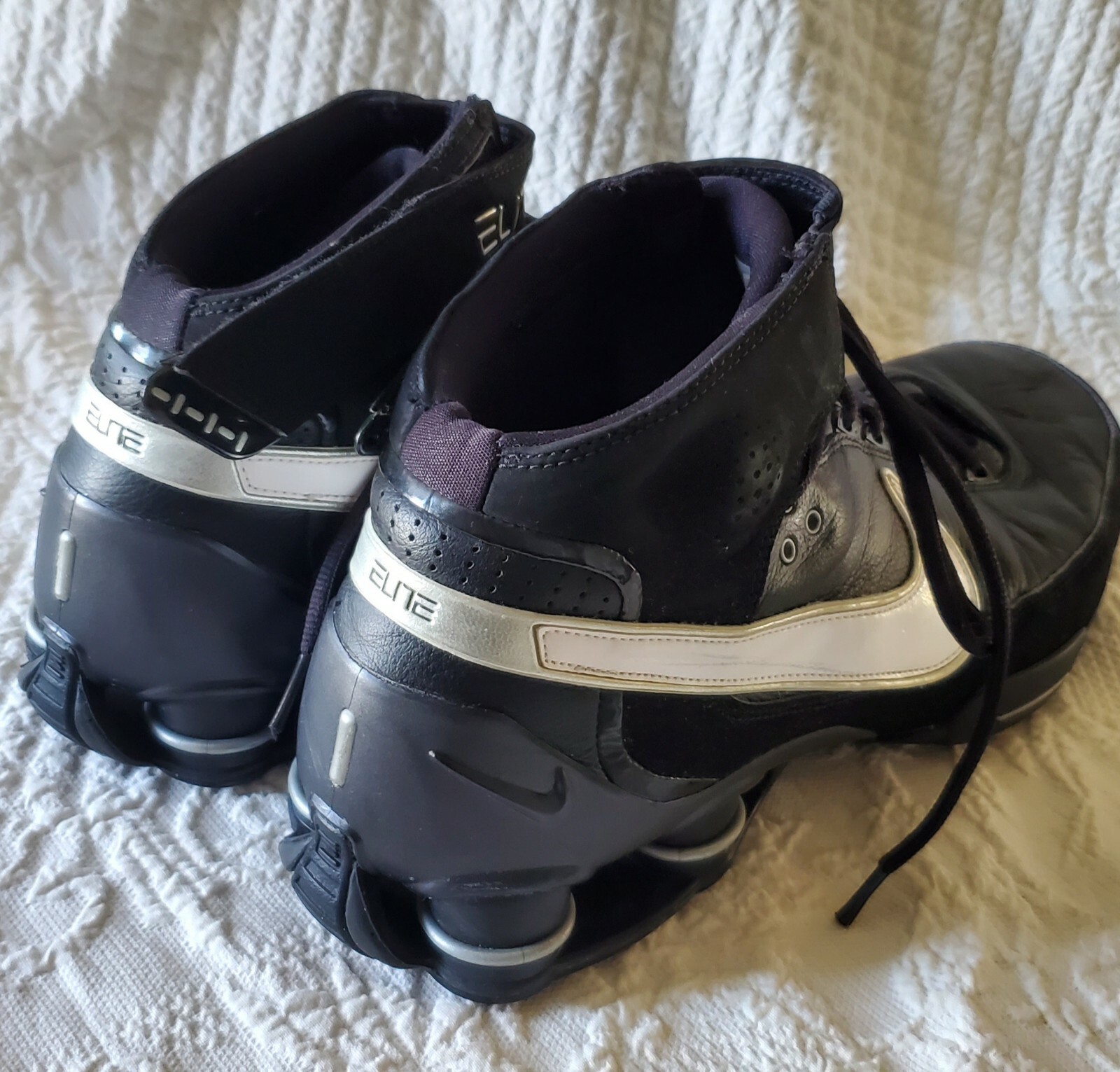 Nike Air Shoe Elite FAMILY White Black Silver Men's… - Gem